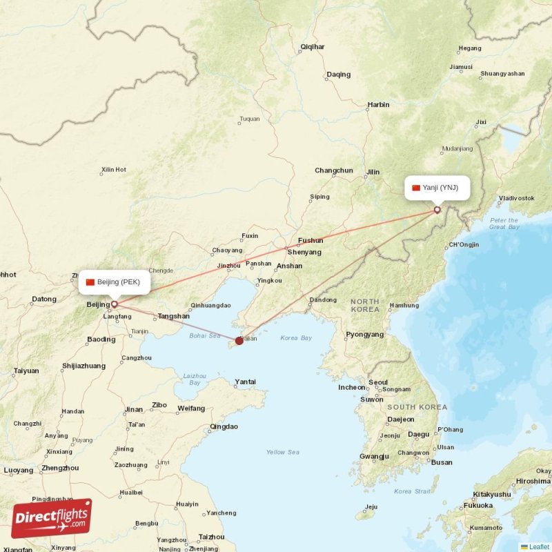 Direct flights from Yanji to Beijing, YNJ to PEK non-stop ...