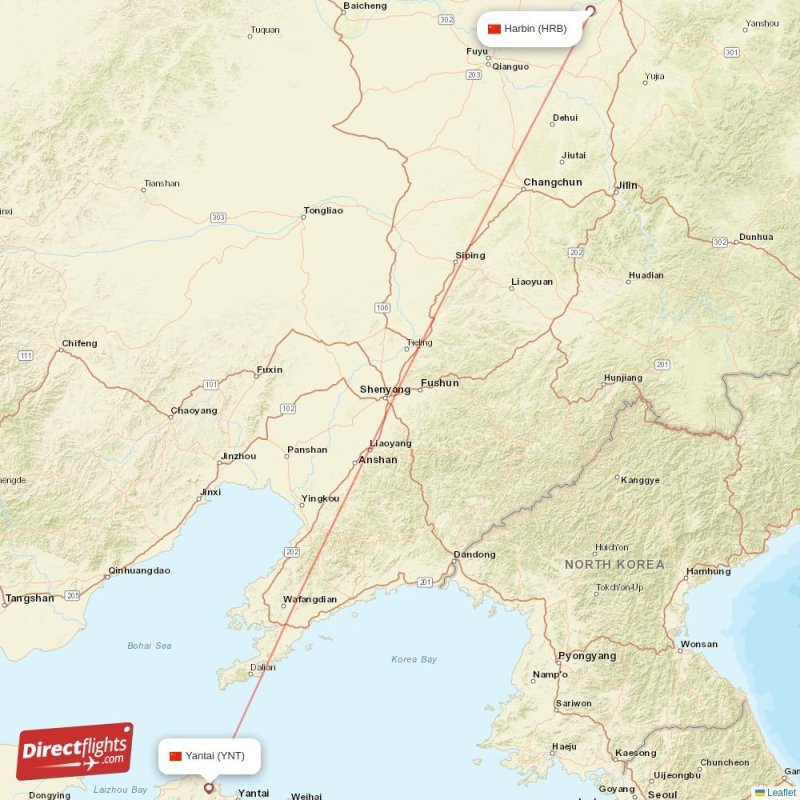 Direct flights from Yantai to Harbin, YNT to HRB non-stop ...