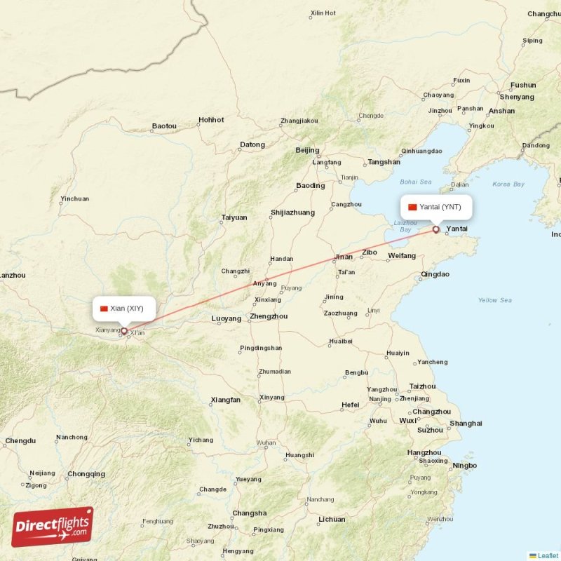 Direct flights from Yantai to Xian (YNT-XIY) - Directflights.com
