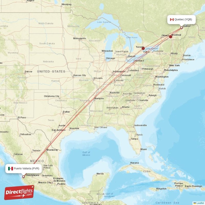 Direct flights from Quebec to Puerto Vallarta, YQB to PVR non-stop ...