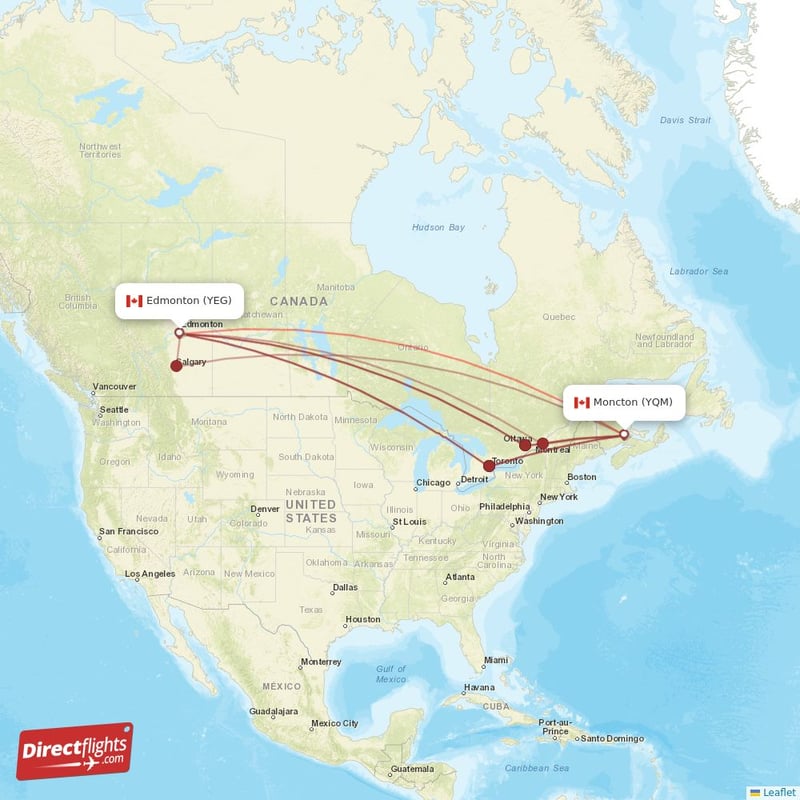Direct flights from Moncton to Edmonton, YQM to YEG non-stop ...