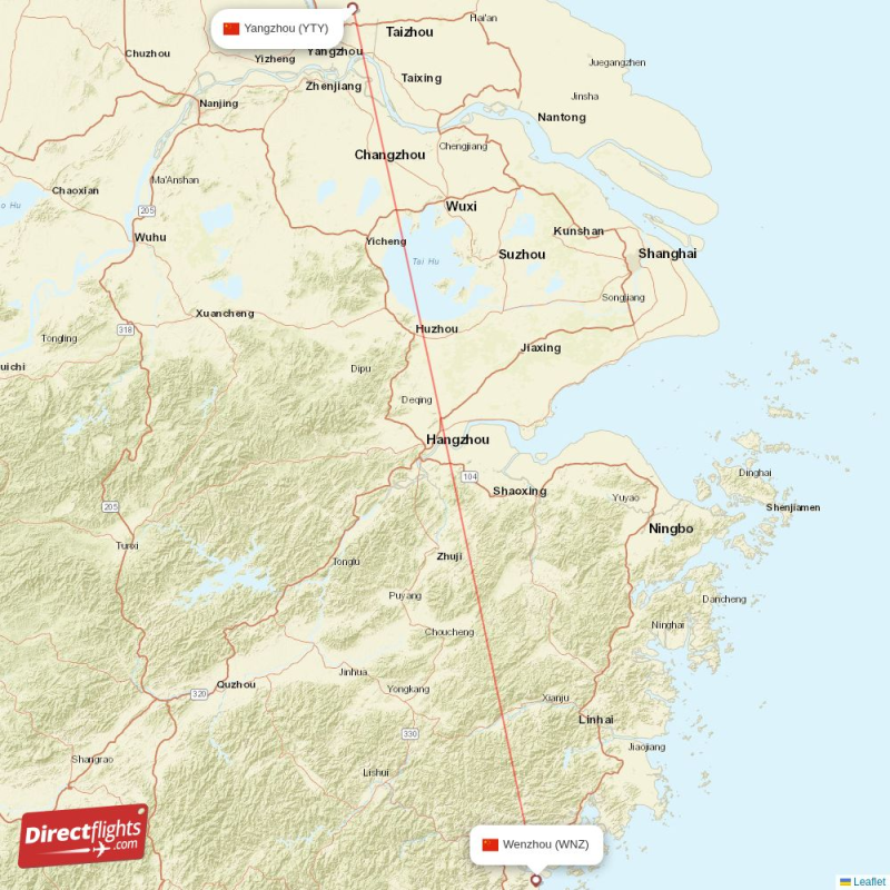 Direct flights from Yangzhou to Wenzhou, YTY to WNZ non-stop ...