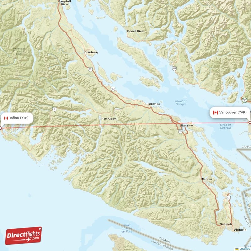 Direct flights from Vancouver to Tofino, YVR to YTP non-stop ...
