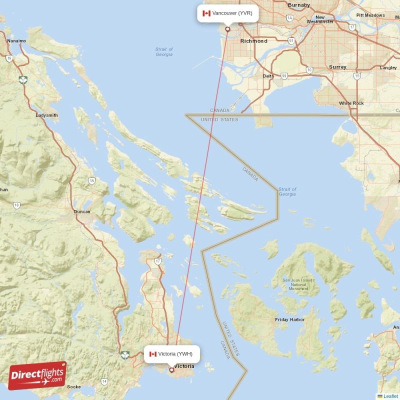 Direct flights from Vancouver to Victoria, YVR to YWH non-stop ...