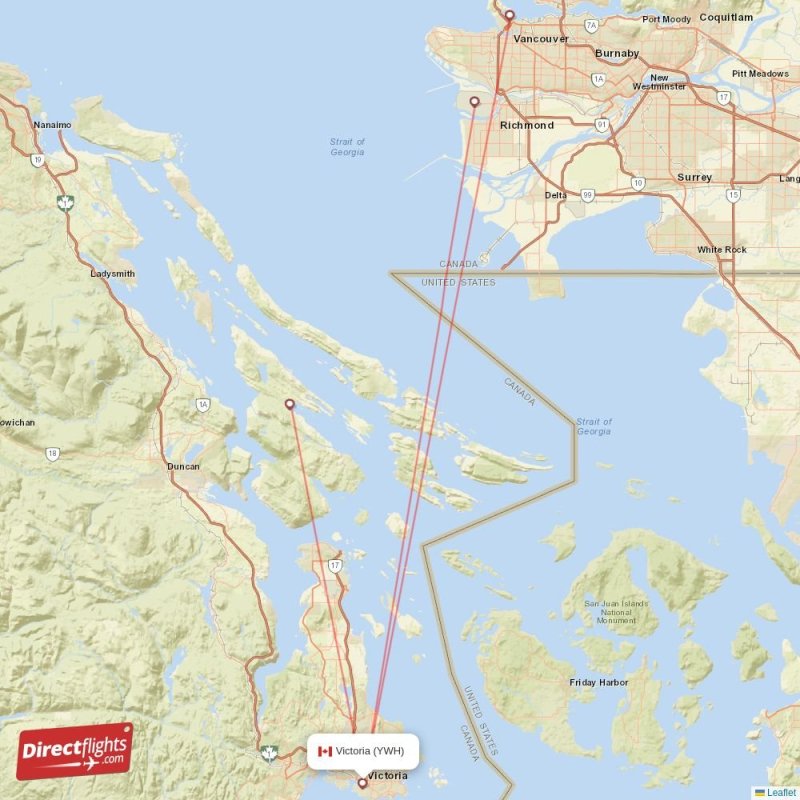 Direct flights from Victoria - 3 destinations - YWH, Canada ...