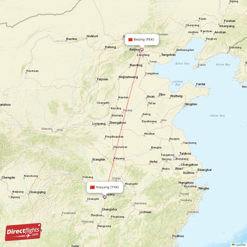 Direct flights from Yueyang to Beijing, YYA to PEK non-stop ...