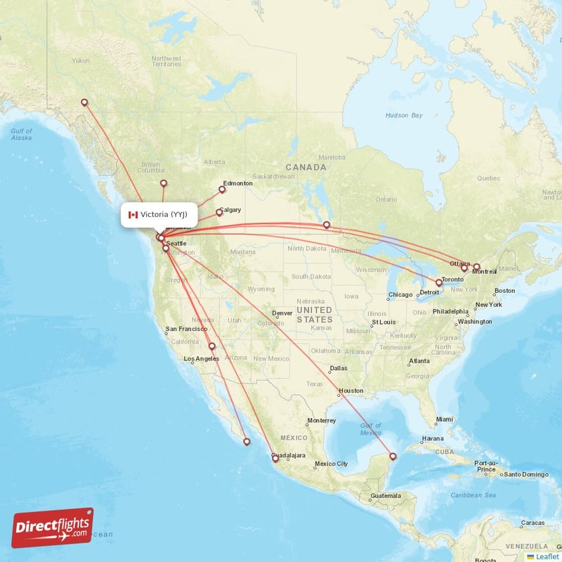 Direct flights from Victoria - 15 destinations - YYJ, Canada ...