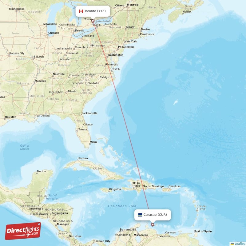 Direct flights from Toronto to Curacao, YYZ to CUR non-stop ...