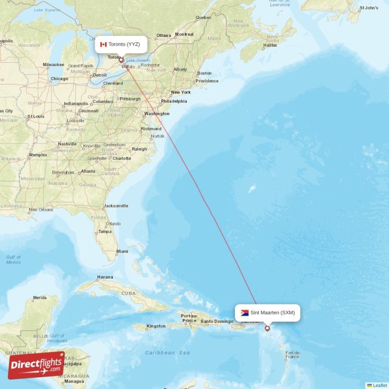 Direct flights from Toronto to Sint Maarten (YYZ-SXM) - Directflights.com