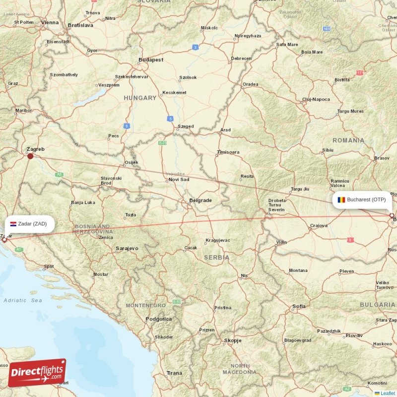 Direct flights from Zadar to Bucharest, ZAD to OTP non-stop ...