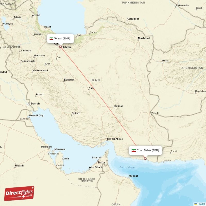 Direct flights from Chah Bahar to Tehran, ZBR to THR non-stop ...