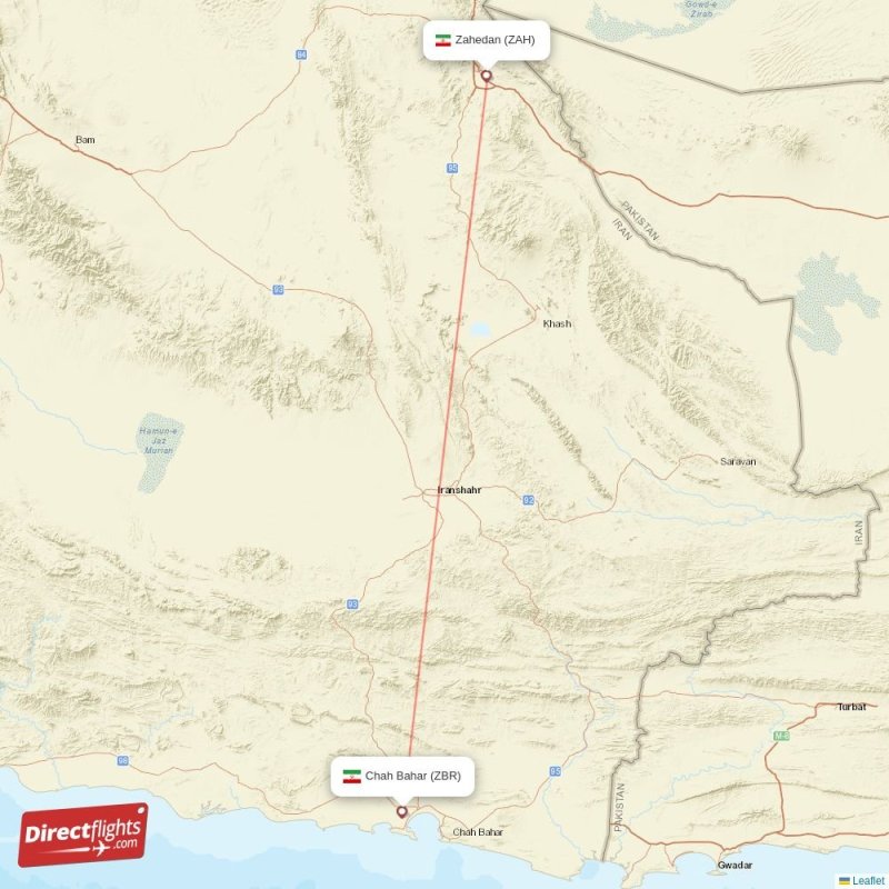 Direct flights from Chah Bahar to Zahedan, ZBR to ZAH non-stop ...