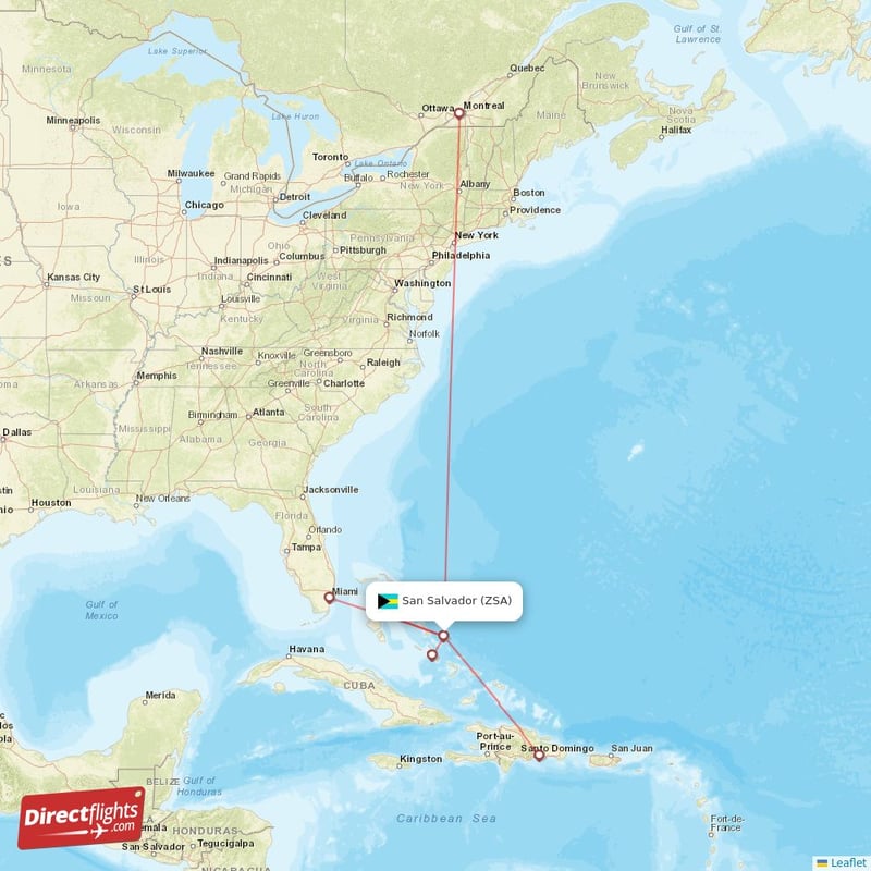Direct flights to San Salvador - ZSA, Bahamas - Directflights.com