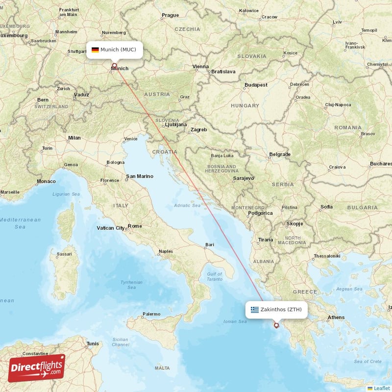 Direct flights from Zakinthos to Munich, ZTH to MUC non-stop ...