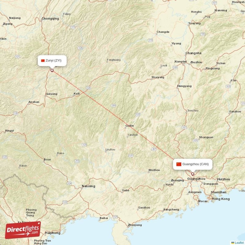 Direct flights from Zunyi to Guangzhou, ZYI to CAN non-stop ...