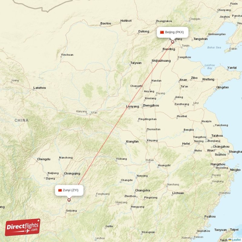 Direct flights from Zunyi to Beijing (ZYI-PKX) - Directflights.com