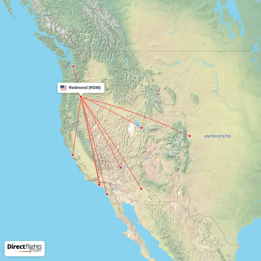 Direct flights from Redmond - 10 destinations - RDM, USA ...