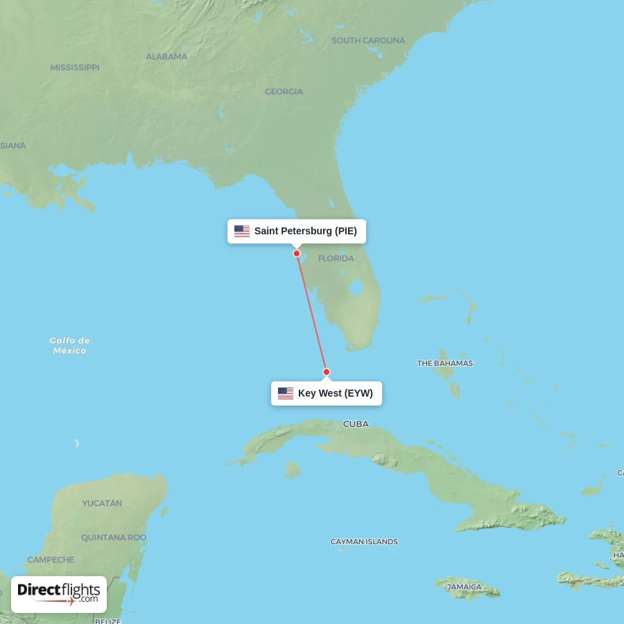 Direct flights from Key West to Saint Petersburg (EYW-PIE ...