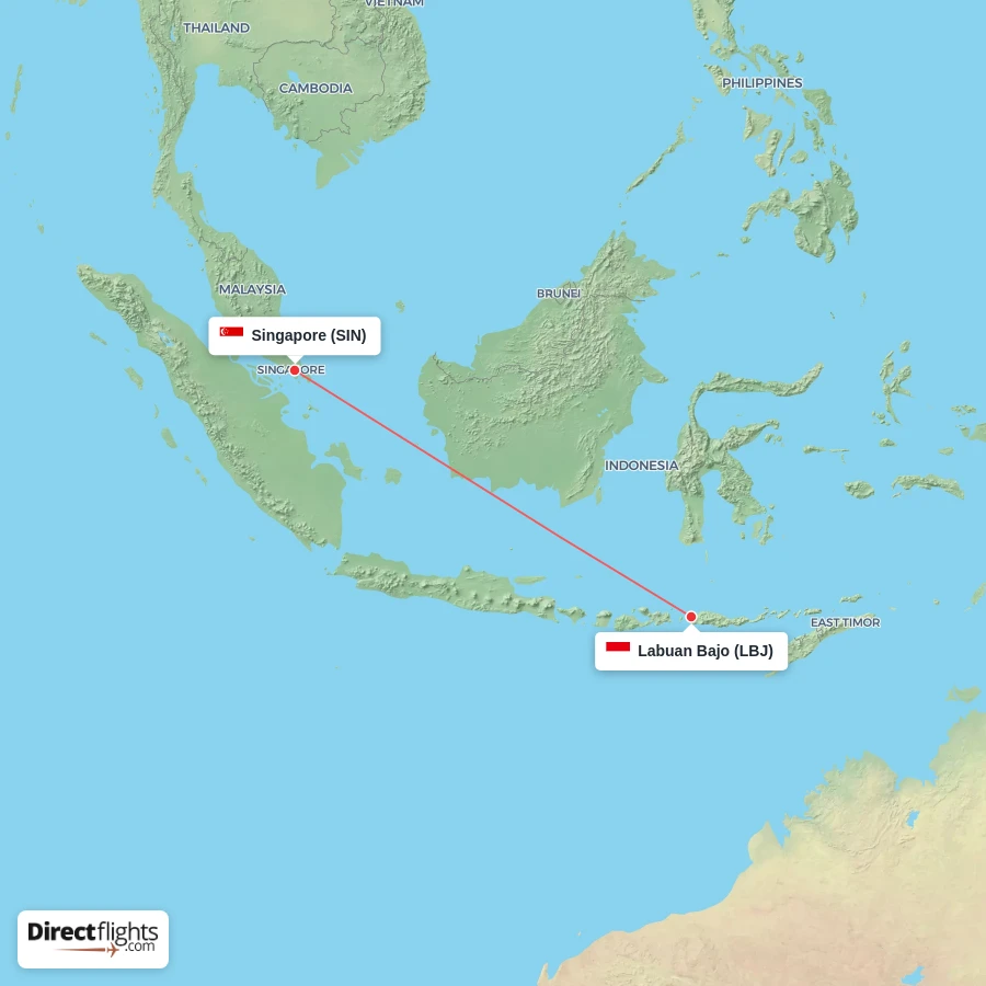 Direct flights from Labuan Bajo to Singapore (LBJ-SIN) - Directflights.com