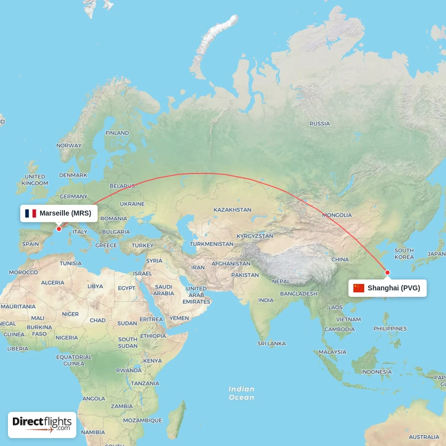 Direct flights from Marseille to Shanghai (MRS-PVG) - Directflights.com