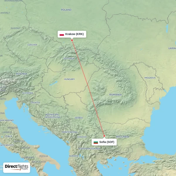 Direct flights from Sofia to Krakow (SOF-KRK) - Directflights.com